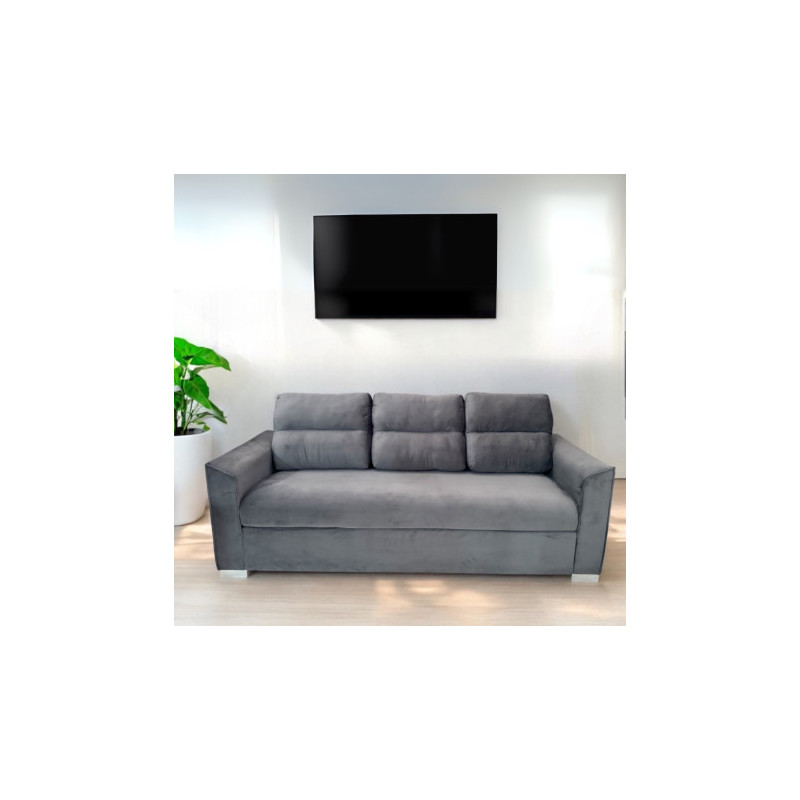 SOFÁ PIRIBEBUY 3L + PUFF GRIS