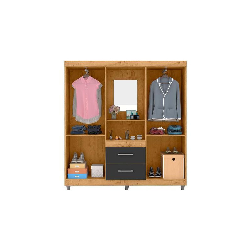 ROPERO CAPELINHA 4P 2C FREIJO/CARBONO